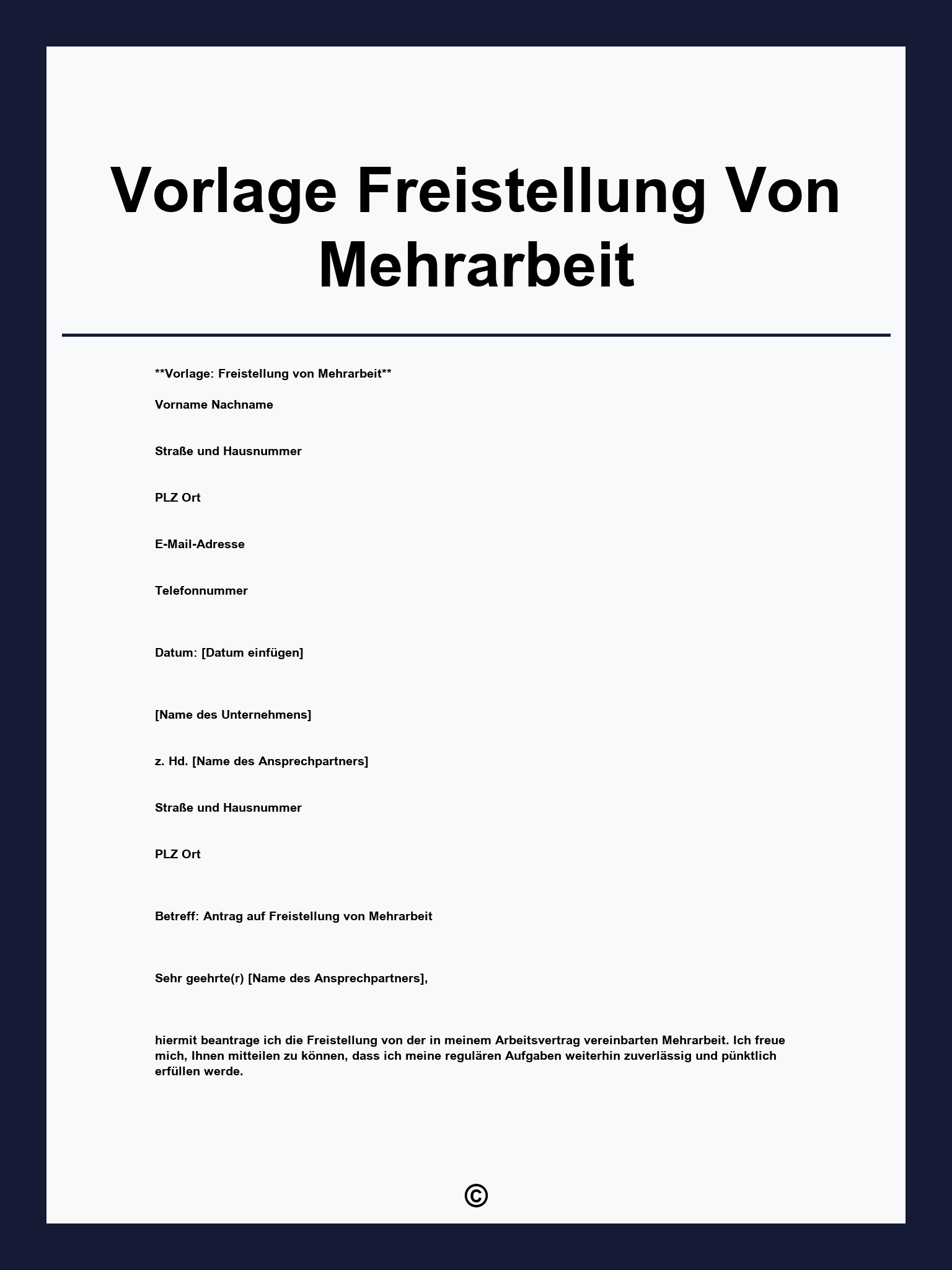 Vorlage Freistellung Von Mehrarbeit
